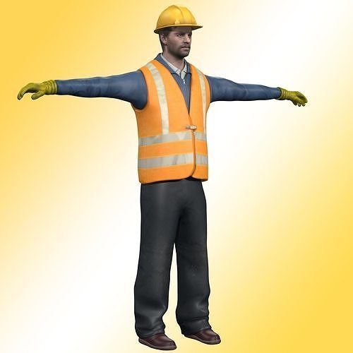 Construction Worker 3D model rigged | CGTrader