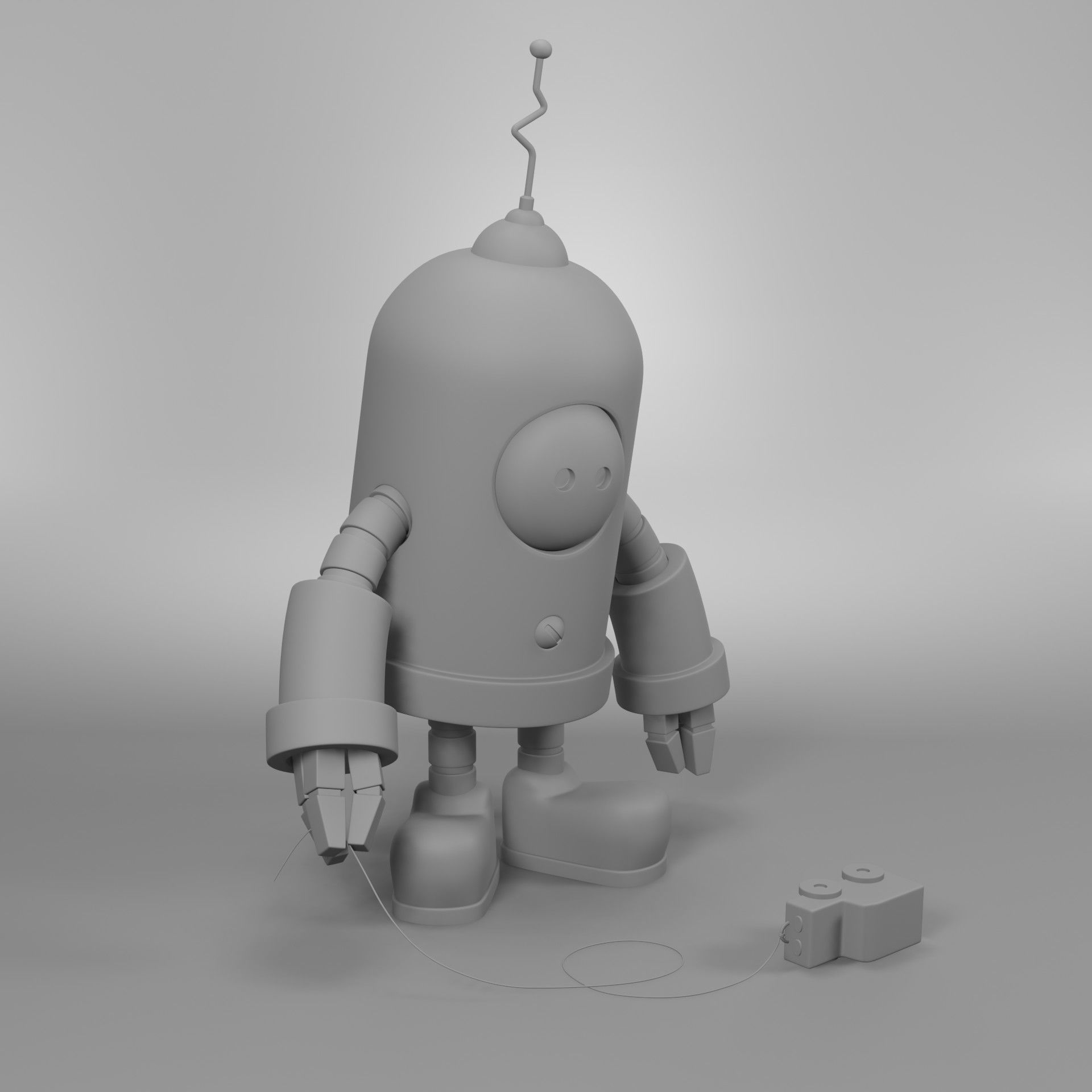 The Greenbot robot with remote control 3D model | CGTrader