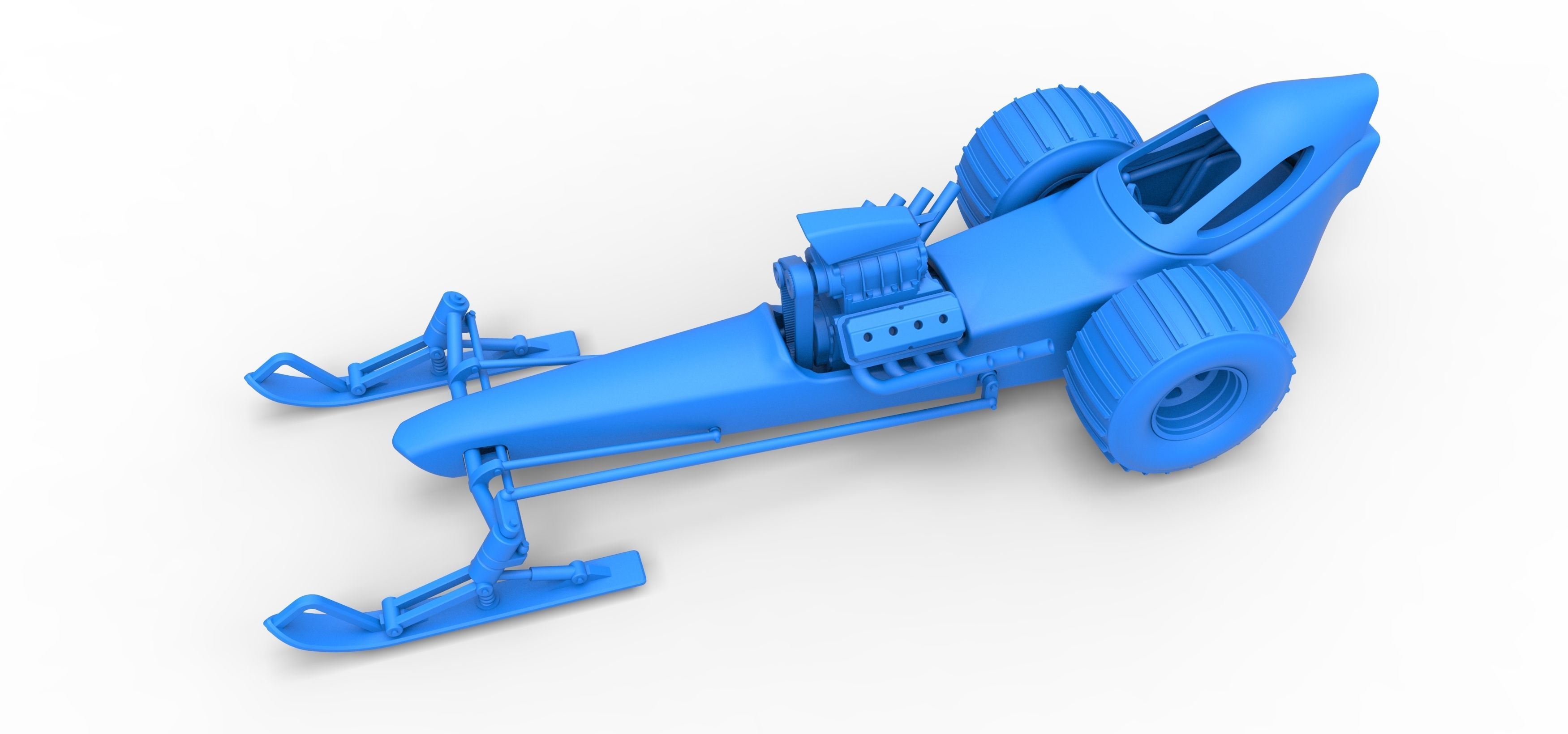 Front engine old school snow dragster Scale 1 to 25 3D model 3D ...