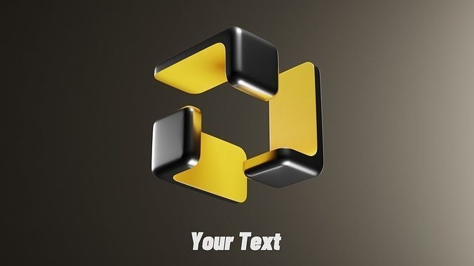 Abstract Cube Logo customized Text with studio lighting 3D model | CGTrader