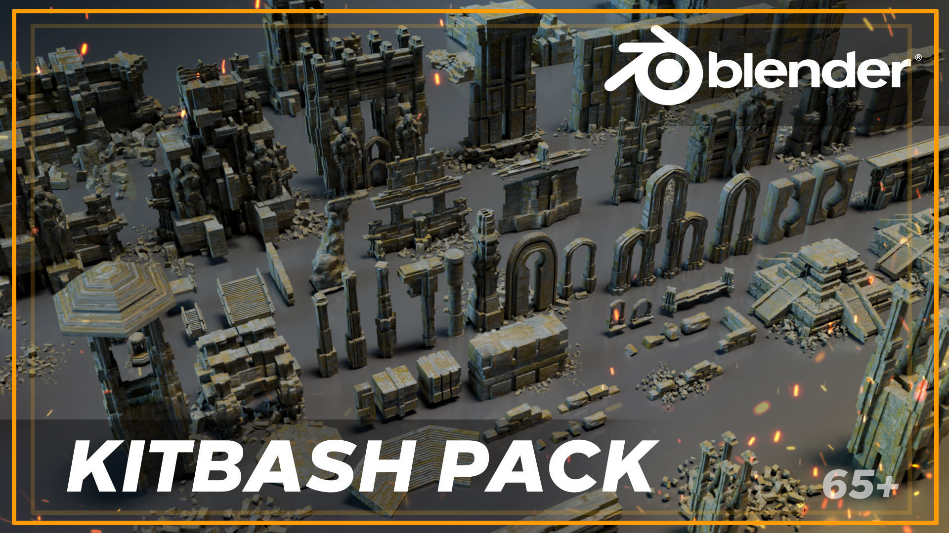 3D model Ancient Temple Kitbash Asset Pack VR / AR / low-poly | CGTrader