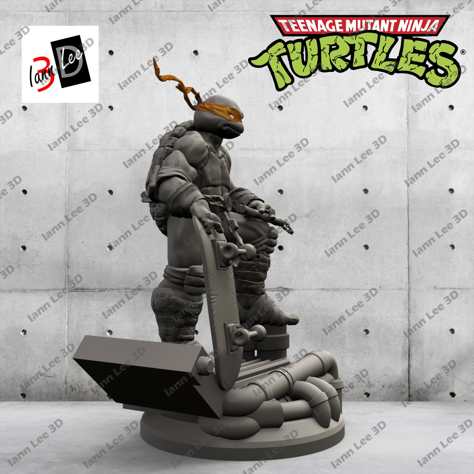 TMNT MICHELANGELO MIKE TORTUGA NINJA FAN ART 3D model 3D printable ...