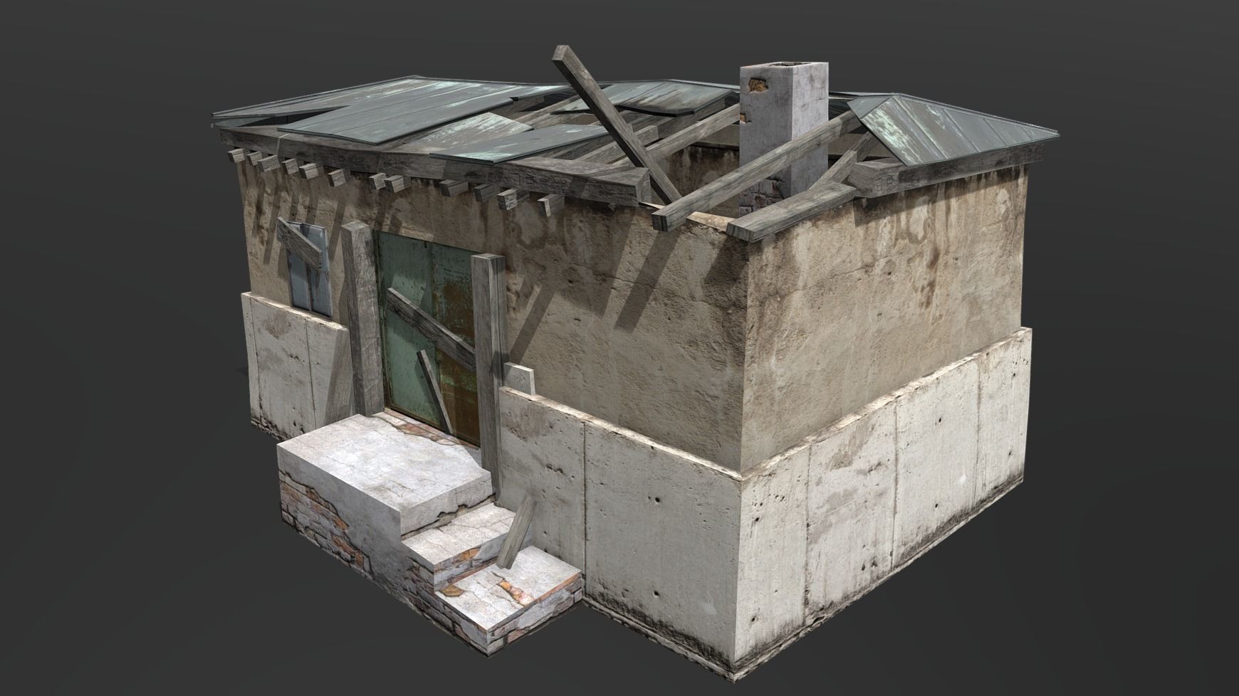 3D model House destroyed - game ready VR / AR / low-poly | CGTrader