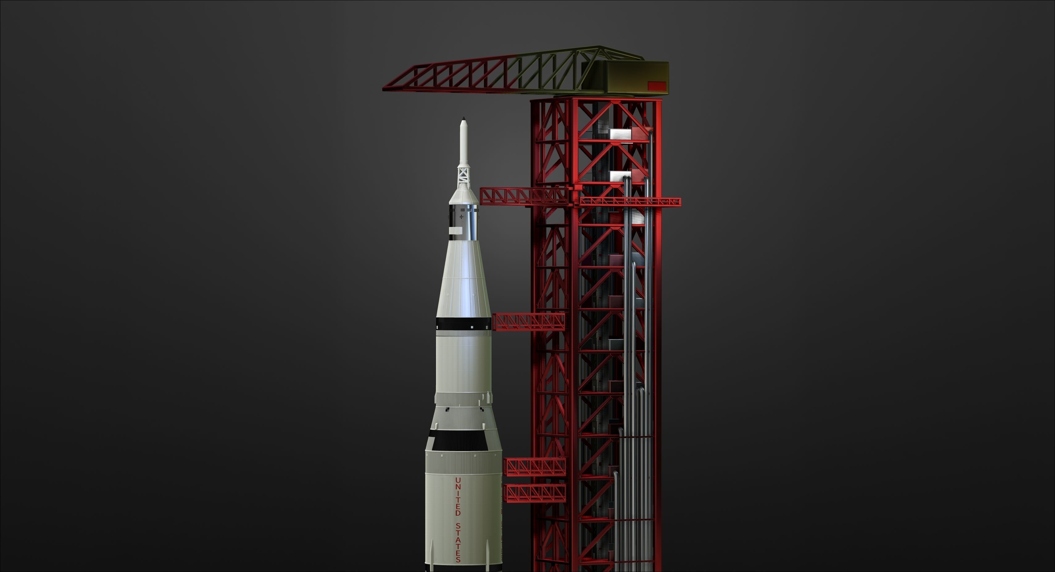 Nasa Saturn V Rocket and Launch Pad 3D model for 3D Printer 3D model 3D printable | CGTrader