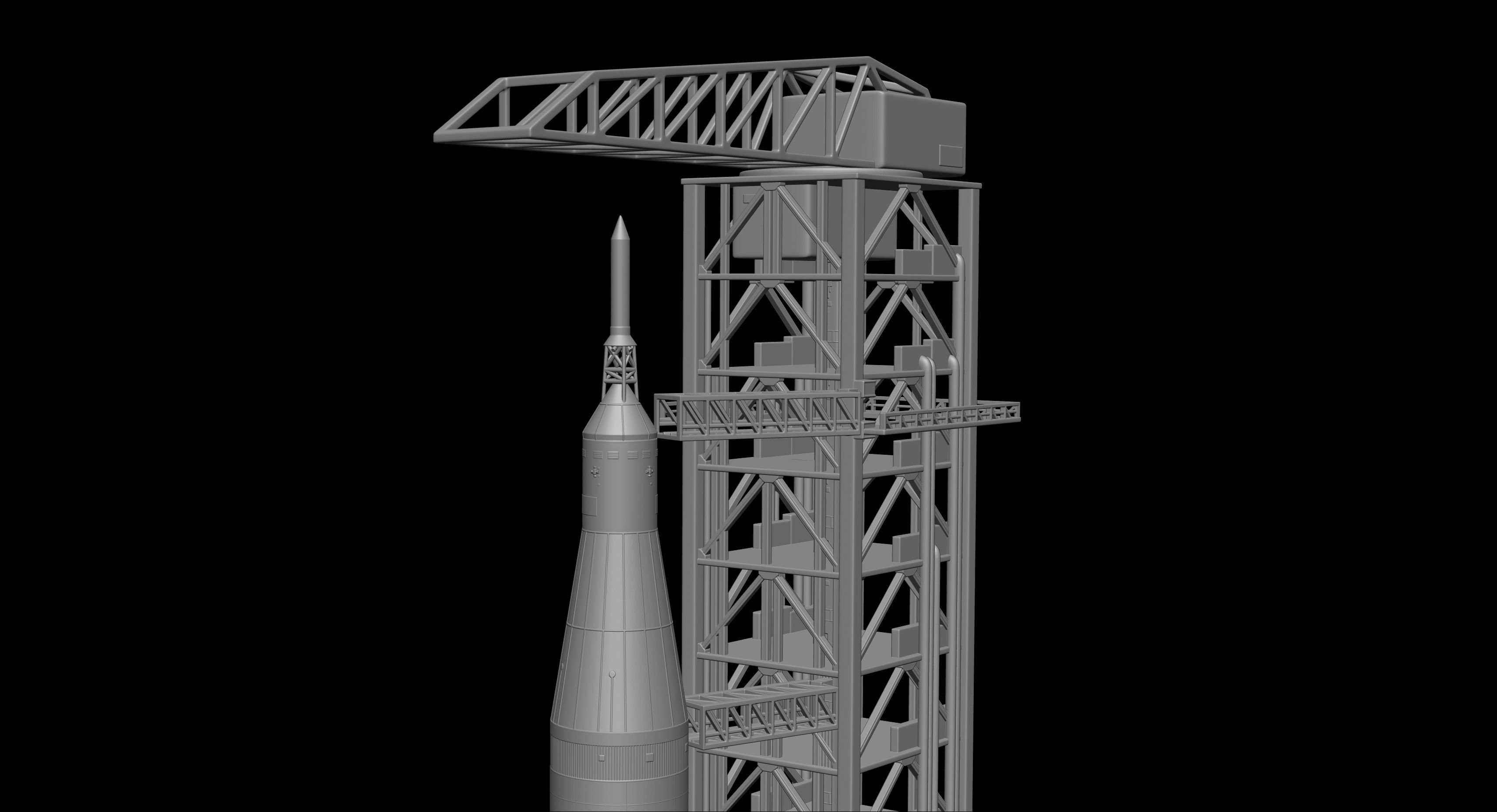 Nasa Saturn V Rocket and Launch Pad 3D model for 3D Printer 3D model 3D printable | CGTrader