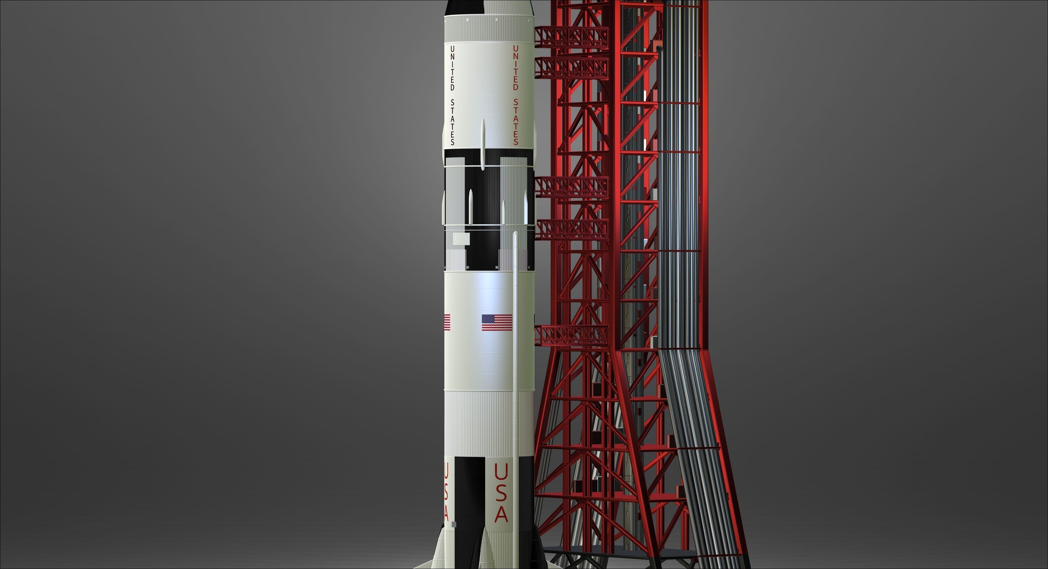 Nasa Saturn V Rocket and Launch Pad 3D model for 3D Printer 3D model 3D printable | CGTrader