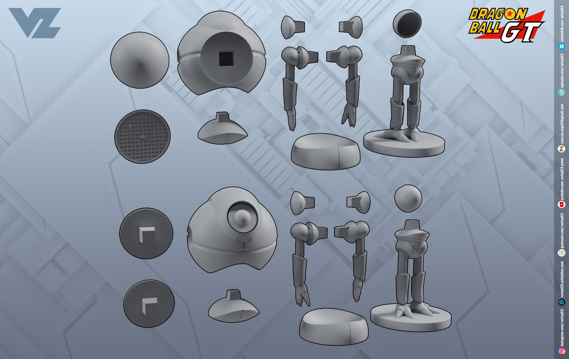 Giru - Dragon Ball GT - 5 Configurations 3D model 3D printable | CGTrader