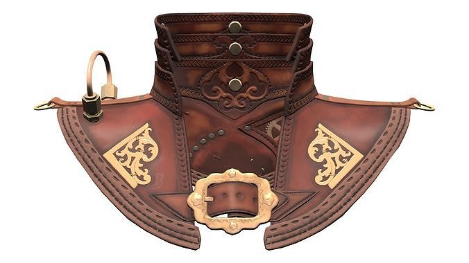 3D model Leather Shoulder and Neck Guard VR / AR / low-poly | CGTrader