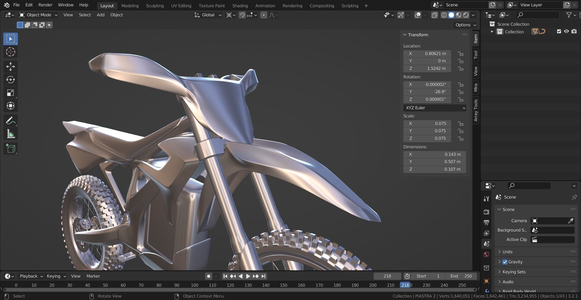 electric mx enduro motorcycle 3D model | CGTrader