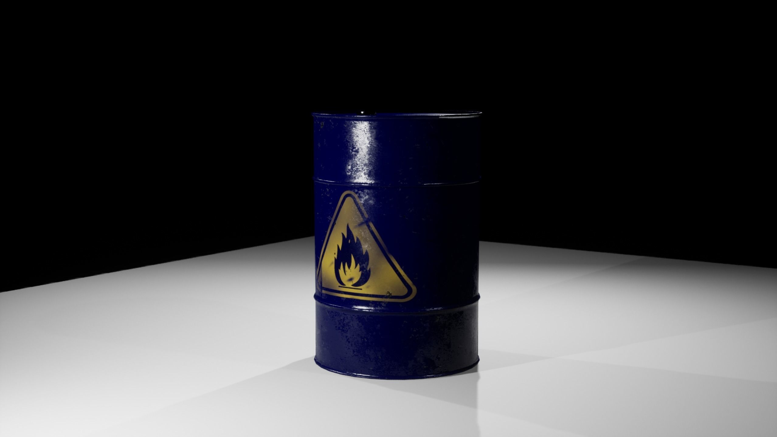 Barrel 3D model with flammable symbol 3D model | CGTrader