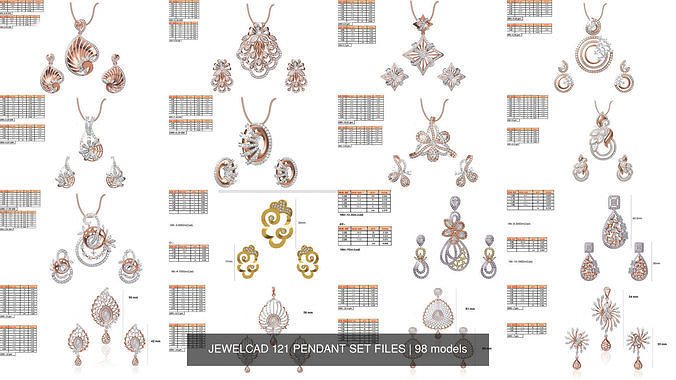 JEWELCAD 334 PENDANT SET FILES 3D Model Collection | CGTrader