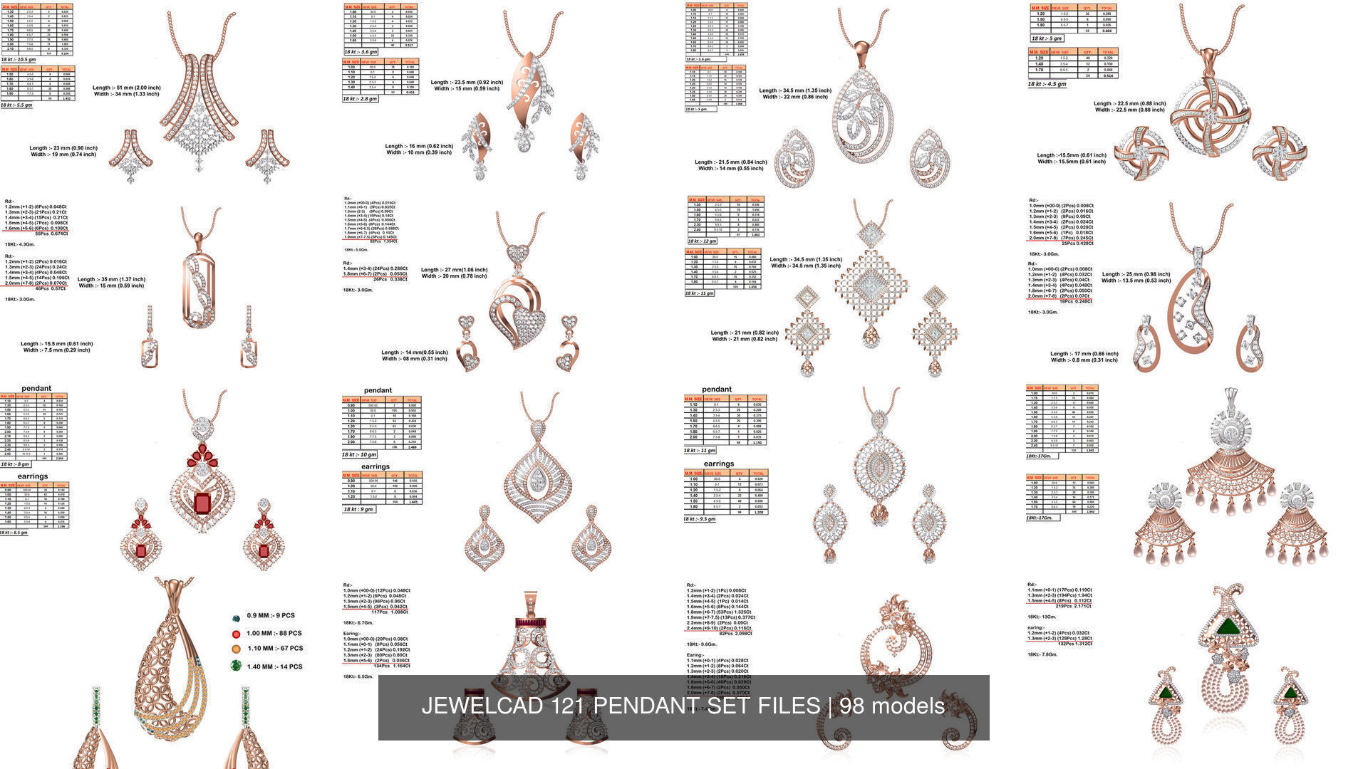 JEWELCAD 334 PENDANT SET FILES 3D Model Collection | CGTrader