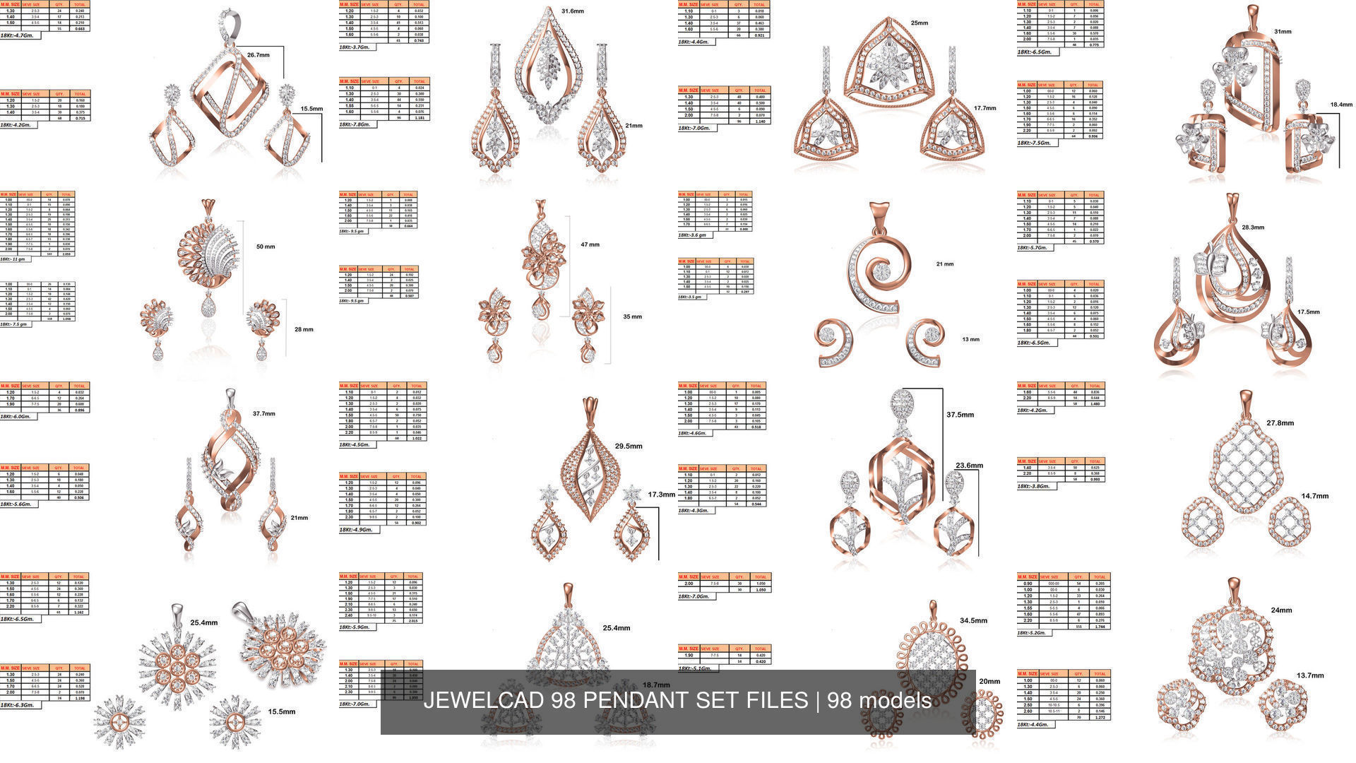 JEWELCAD 334 PENDANT SET FILES 3D Model Collection | CGTrader