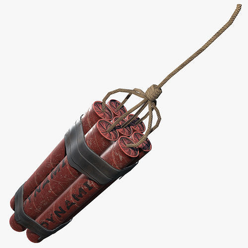 3D model Dynamite grenade with rope VR / AR / low-poly | CGTrader