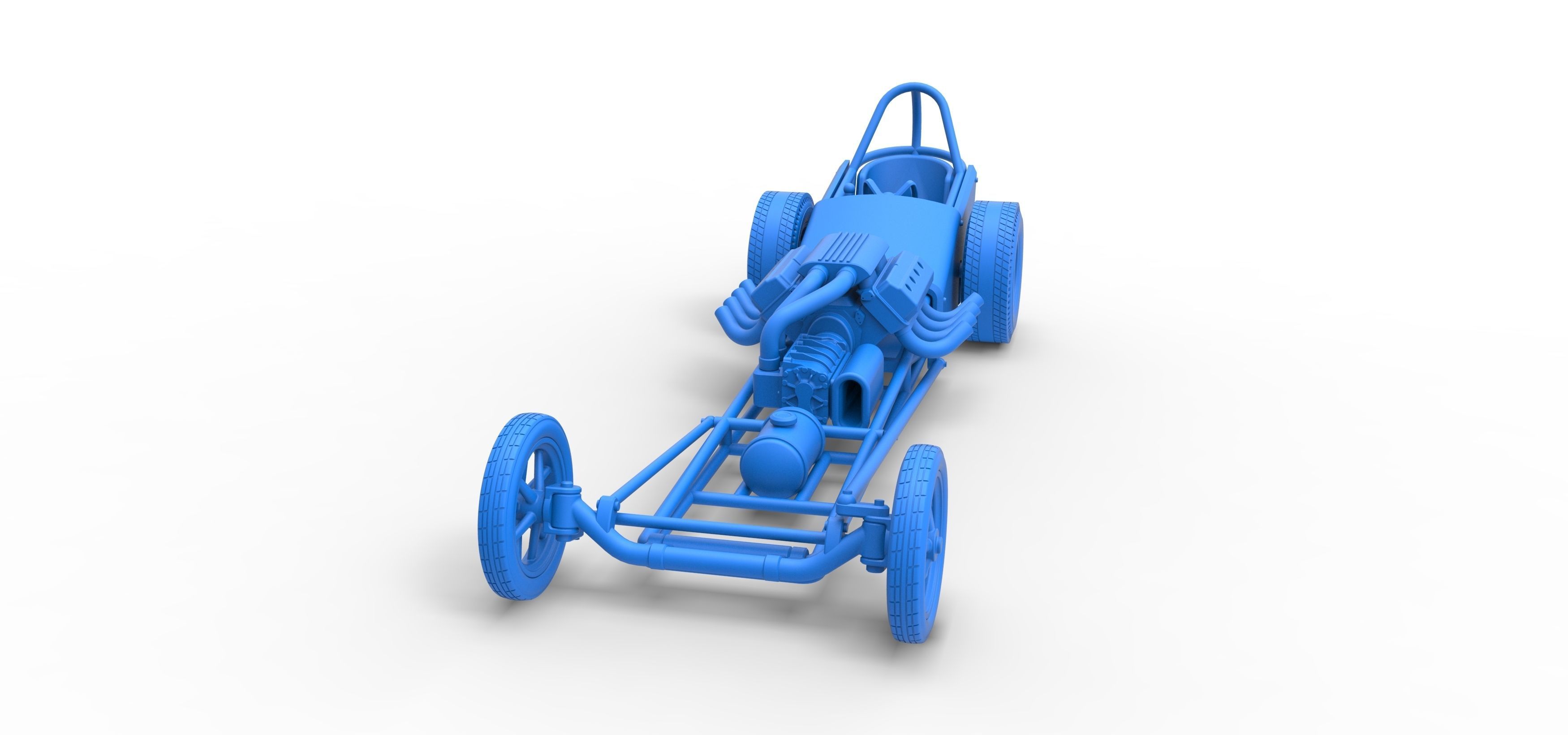 Front engine old school dragster with V8 Version 2 Scale 1 to 25 3D ...