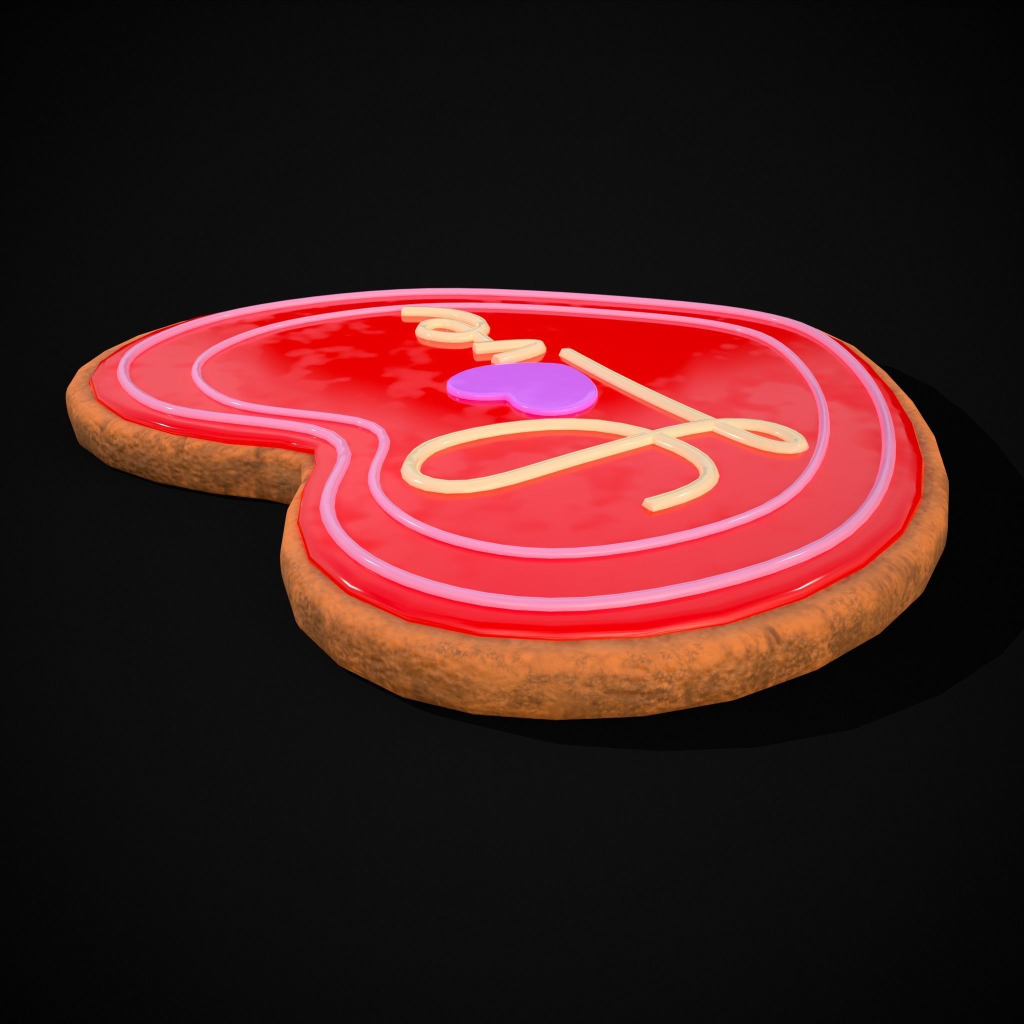 3D model Valentines Love Icing Cookie VR / AR / low-poly | CGTrader