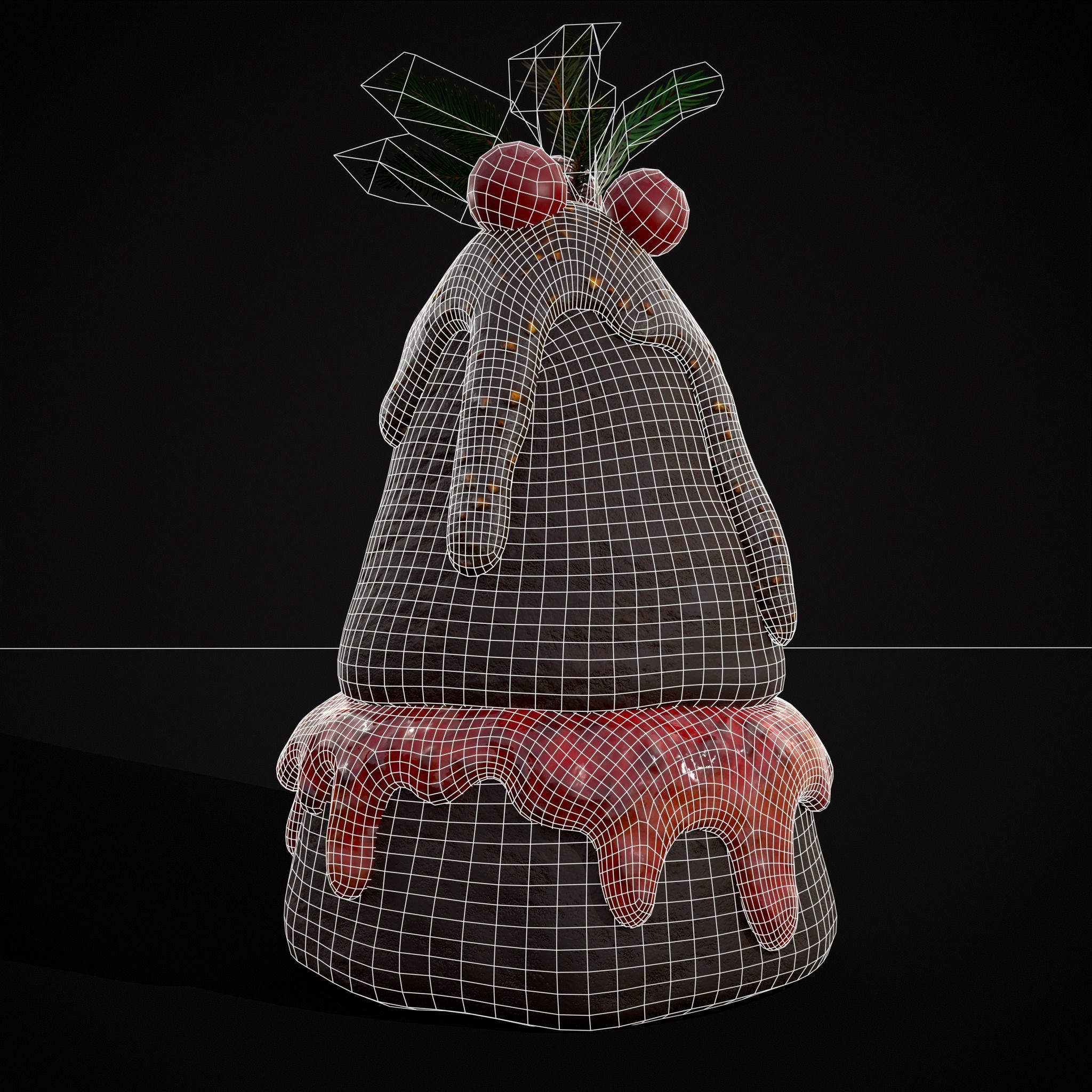 3D model Festive Chocolate Lava Pastry VR / AR / low-poly | CGTrader