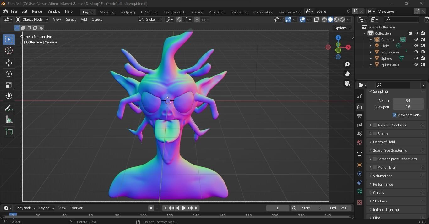 Sculping Alien 3D model | CGTrader