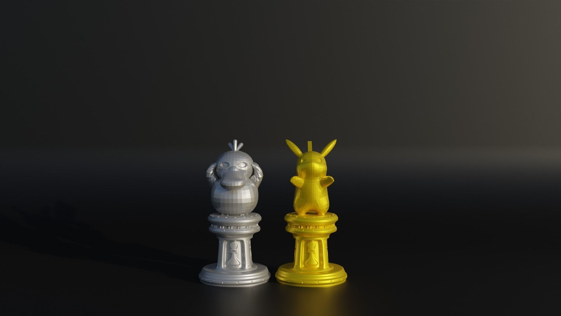 Anime Figure Chess Set - Popular 19 Different Anime Character 3D model ...