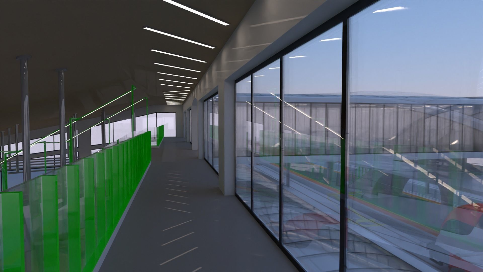Railway station with train 3D model | CGTrader