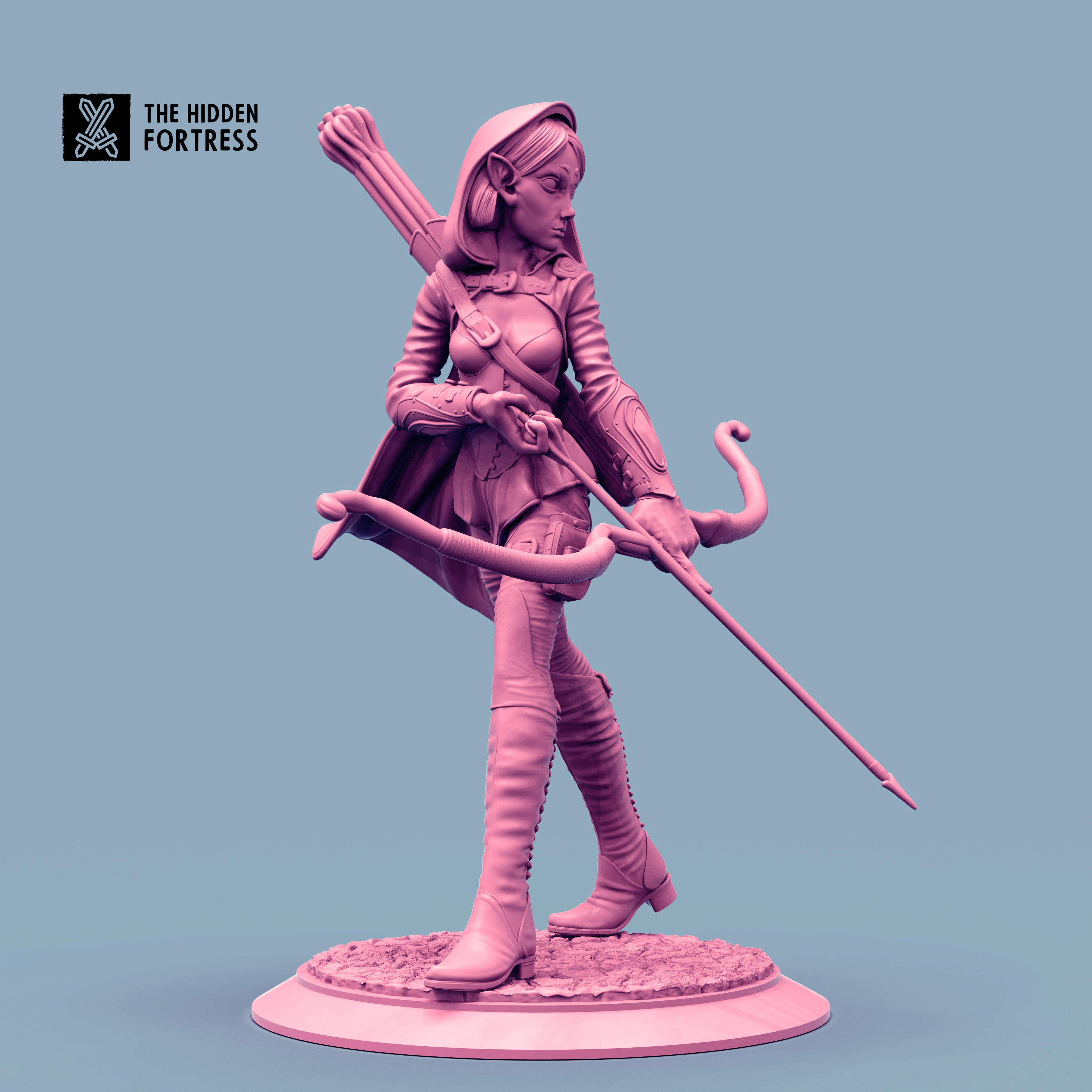 Elf Female Ranger Miniature 3D model 3D printable | CGTrader