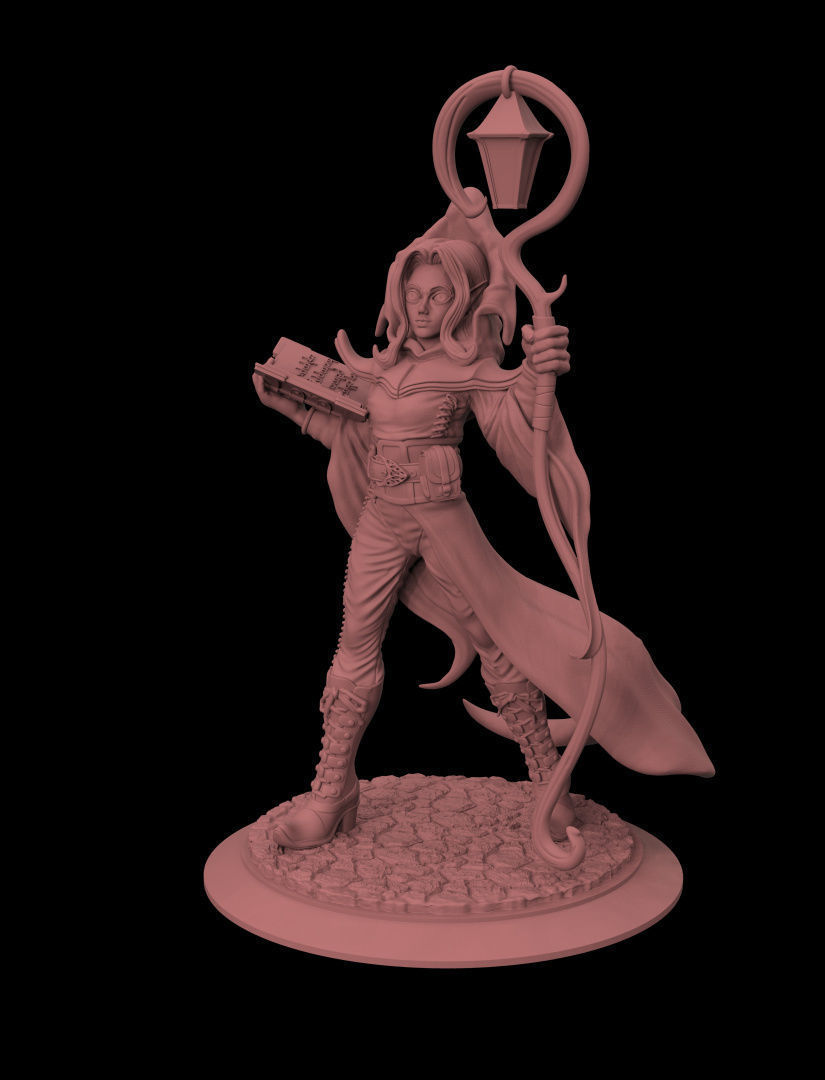 Female mage Miniature 3D model 3D printable | CGTrader