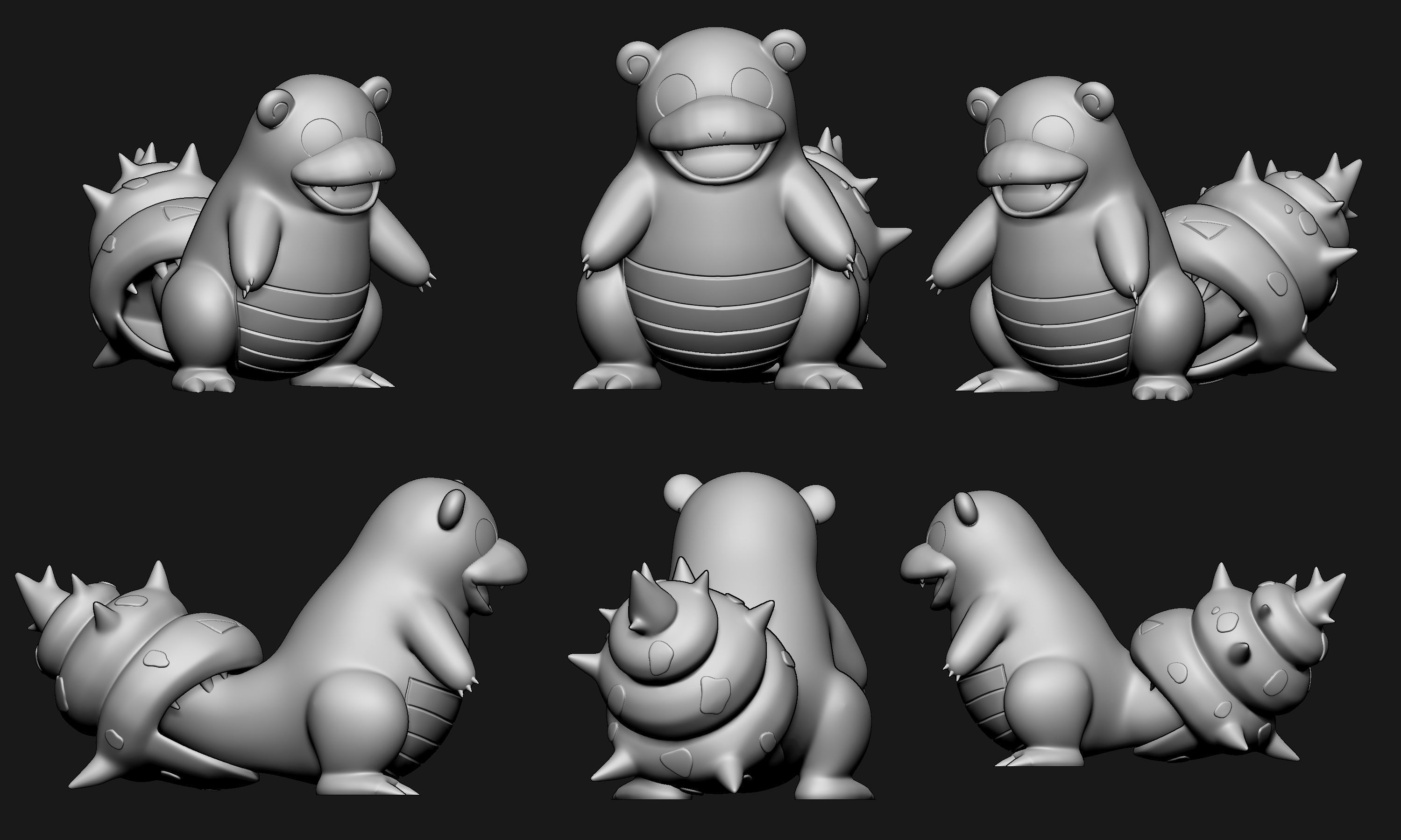 Pokemon - Slowbro with 2 poses 3D model 3D printable | CGTrader