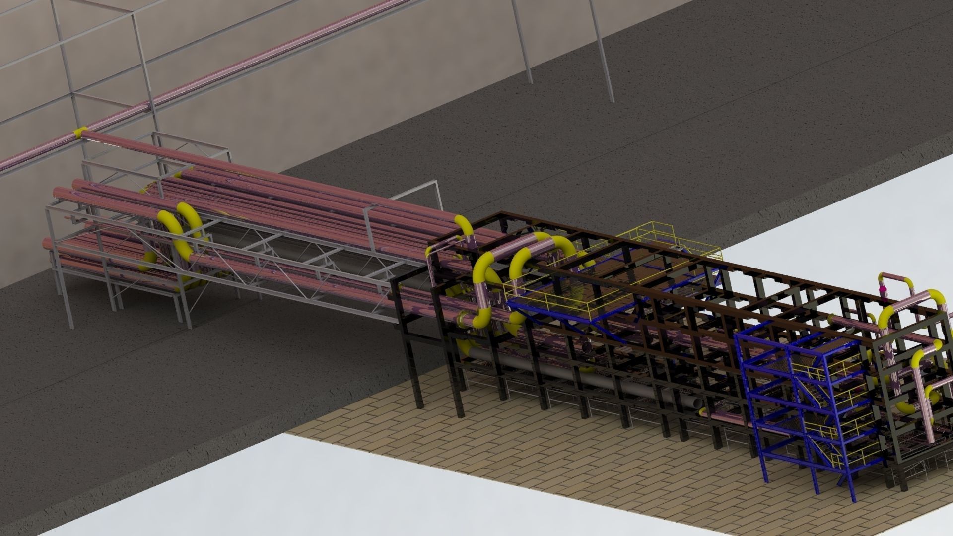 Routing factory with pipes and pipes 3D model | CGTrader