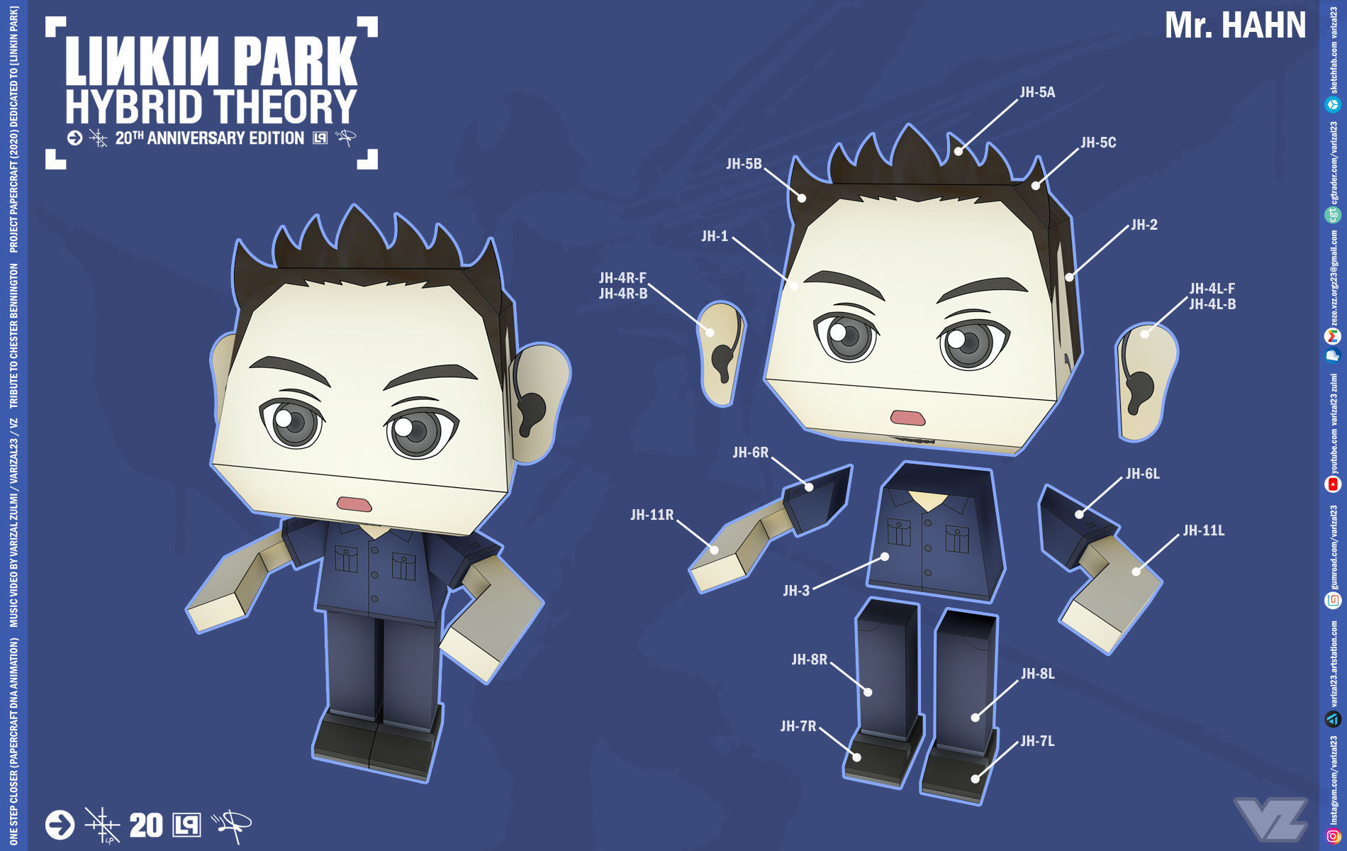 3D model 3D LINKIN PARK - HYBRID THEORY 20 - Bonus File Papercraft VR ...