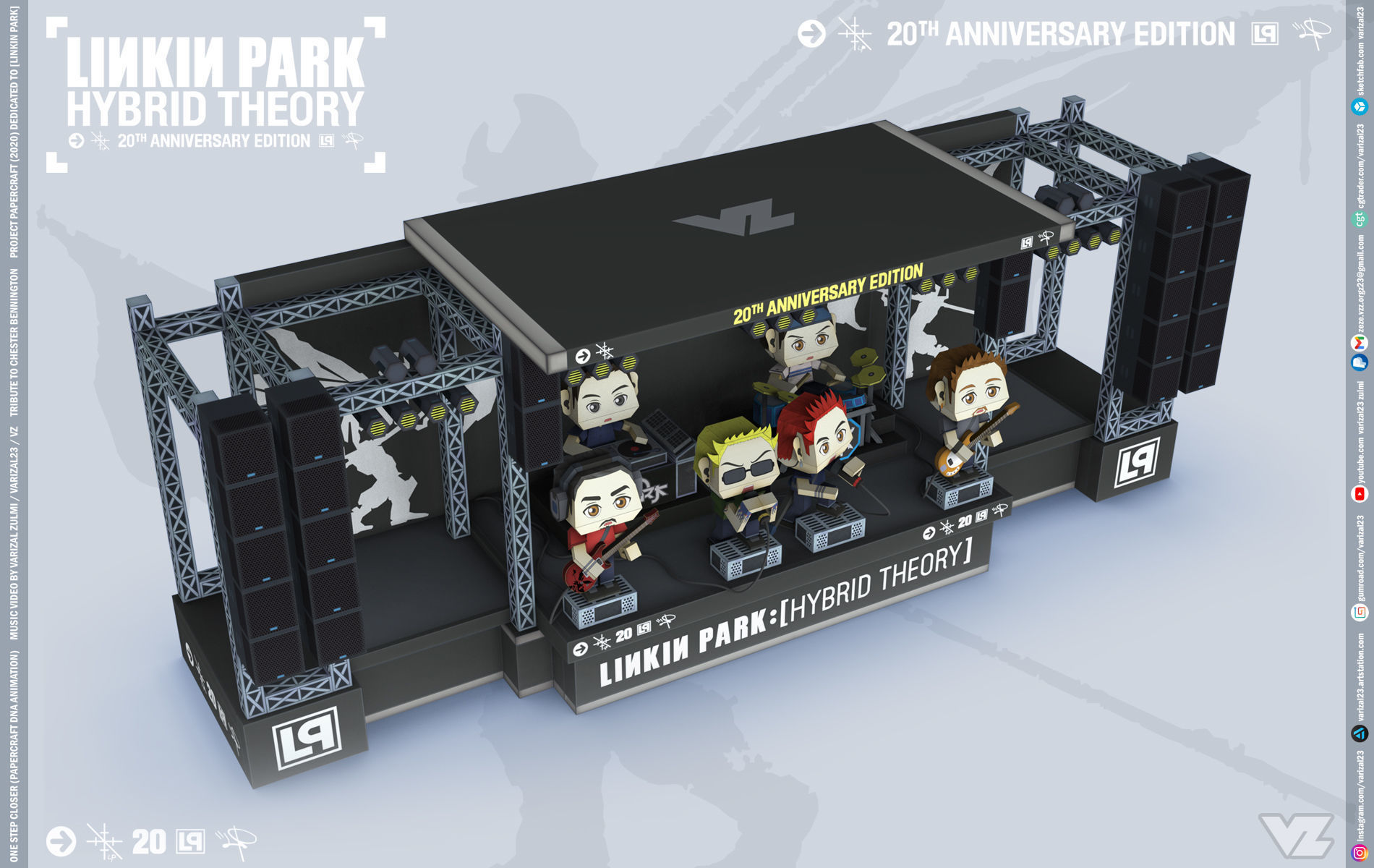 3D model 3D LINKIN PARK - HYBRID THEORY 20 - Bonus File Papercraft VR ...