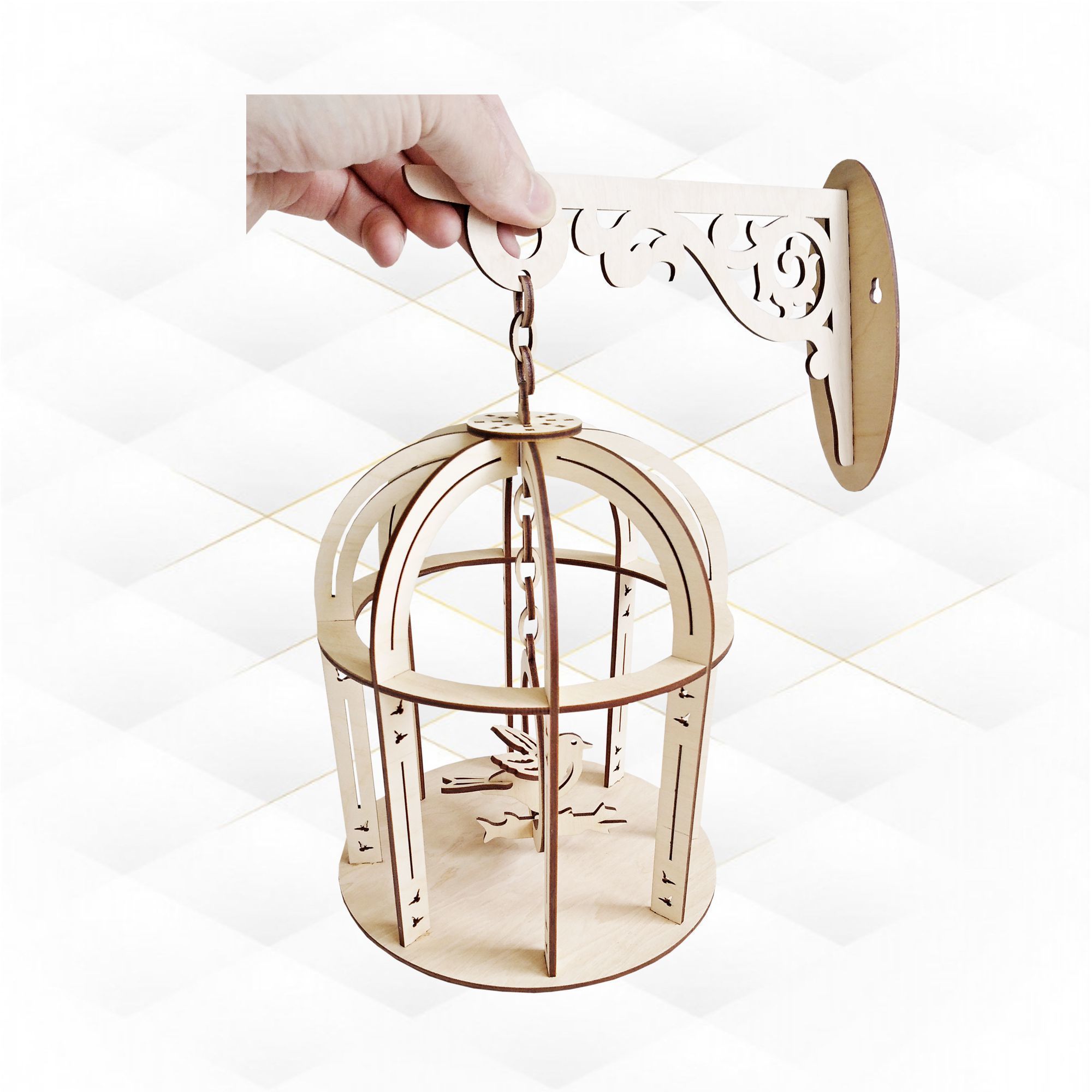 Decorative bird cage vector drawings for laser machine 3D model 3D ...