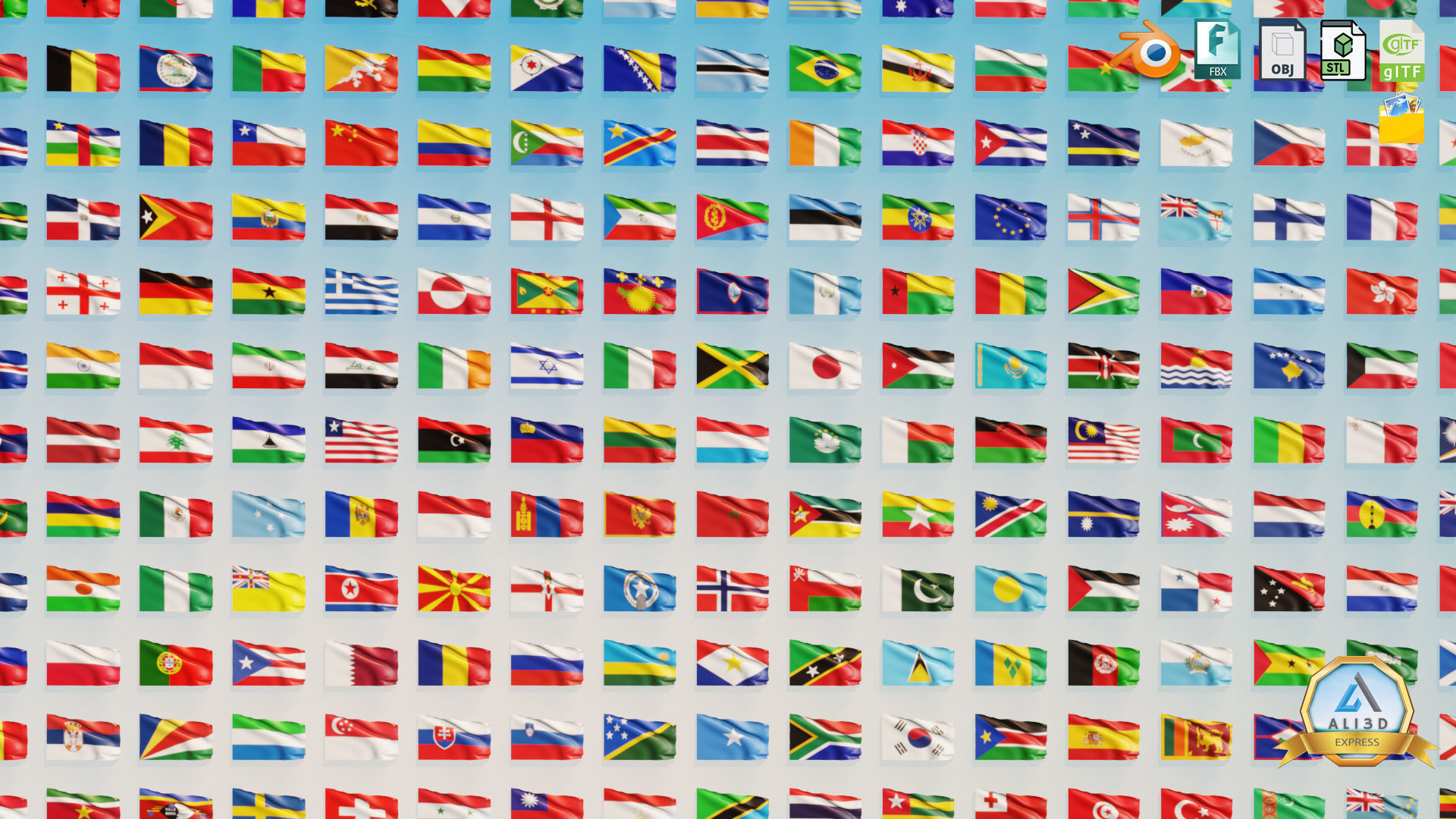 3D model Animated Flags of all countries and regions - World Flags VR ...
