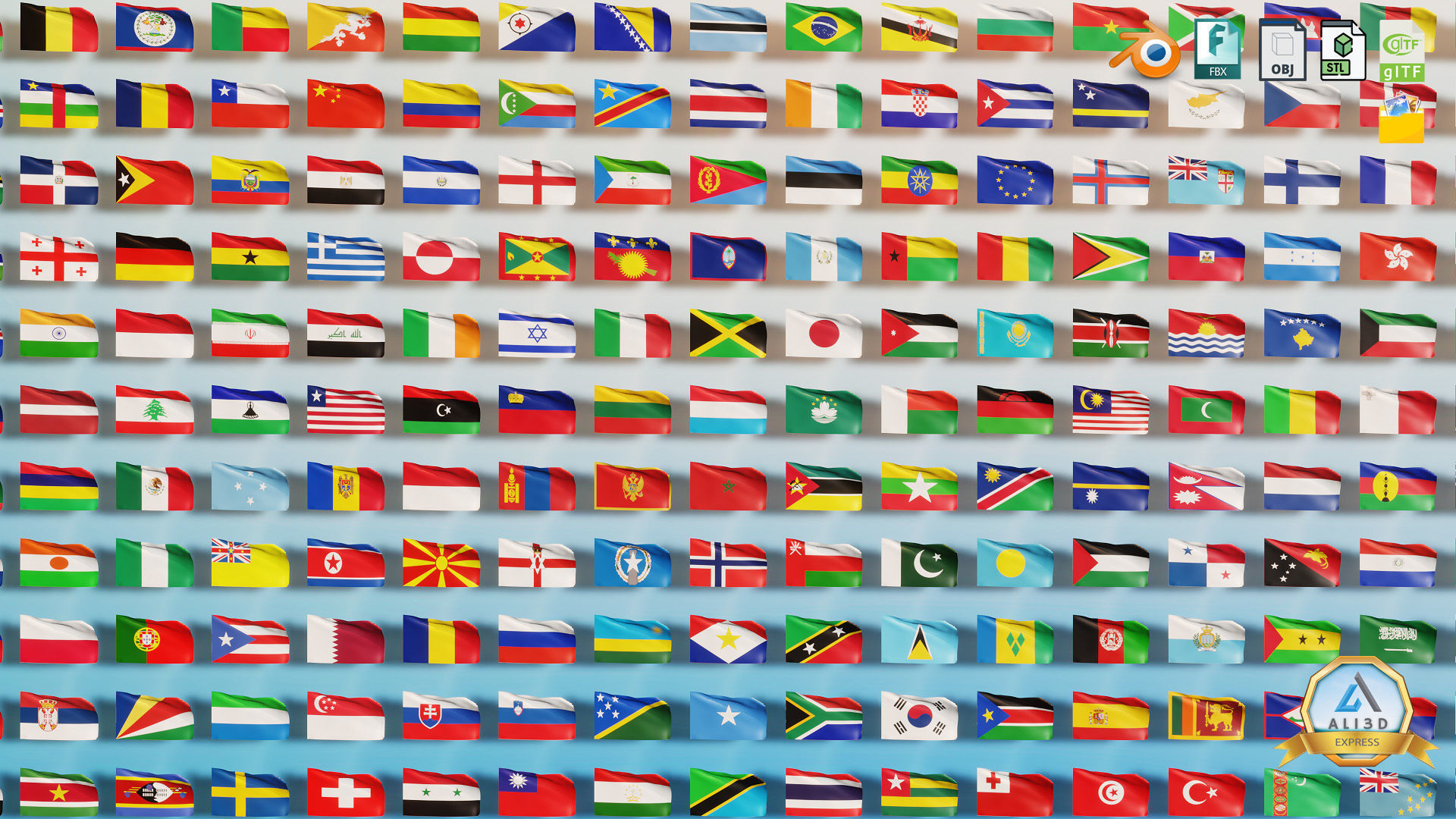 3D model Animated Flags of all countries and regions - World Flags VR ...