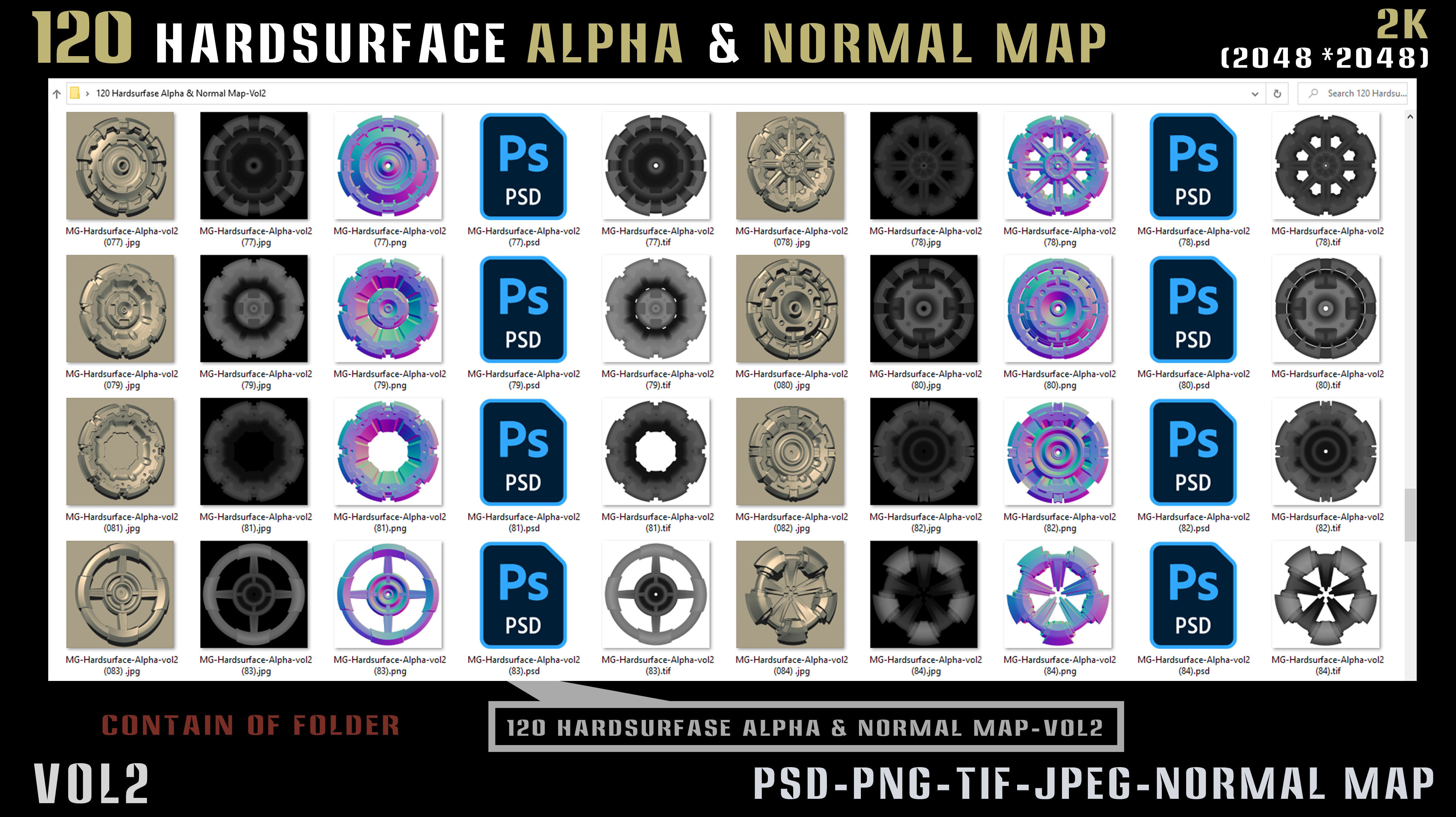 570 Hard surface Alpha and Normal map - bundle 3D model | CGTrader