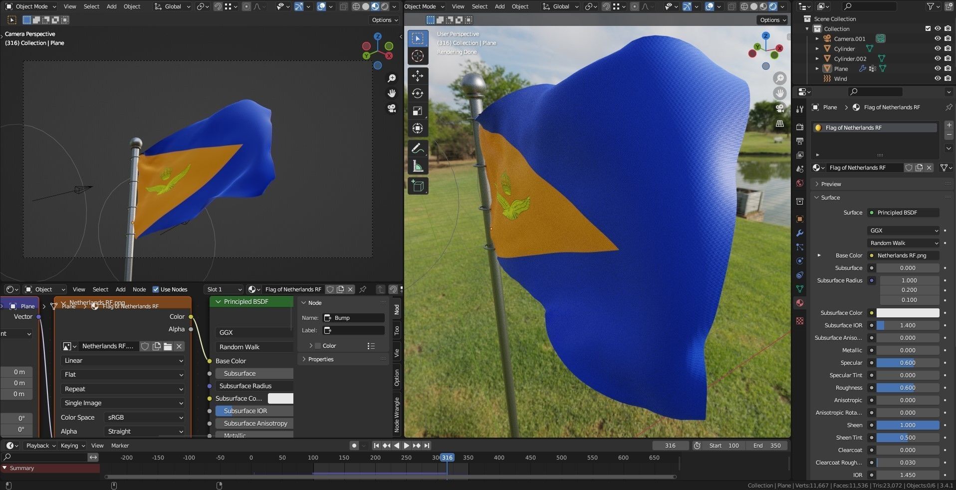 Animated Netherlands Flags 3D model animated | CGTrader