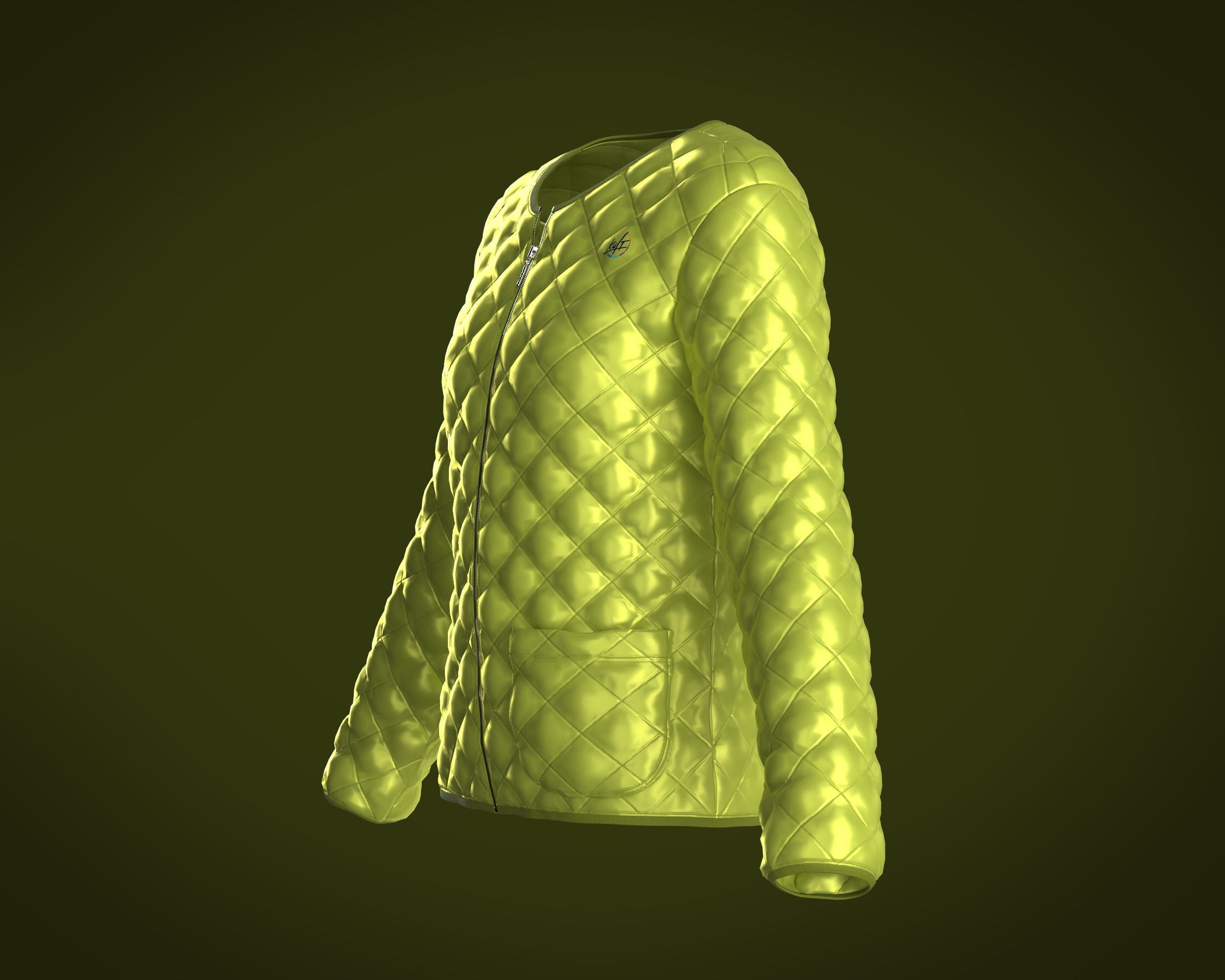 Girls Quilted Puffer Jacket 3D model | CGTrader