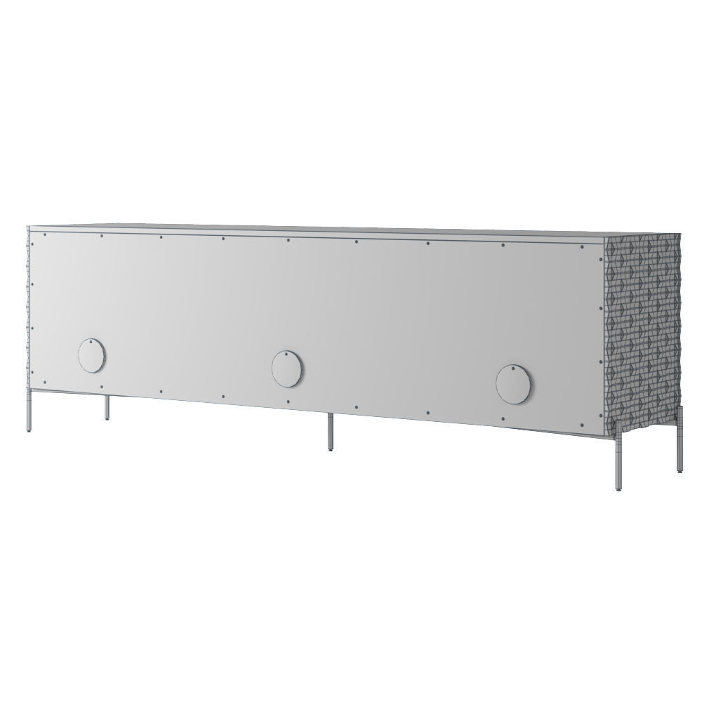 Crate and Barrel Raffael Carved Wood Media Console 3D model | CGTrader