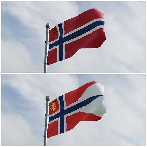 Animated Norway Flags 3D model animated | CGTrader