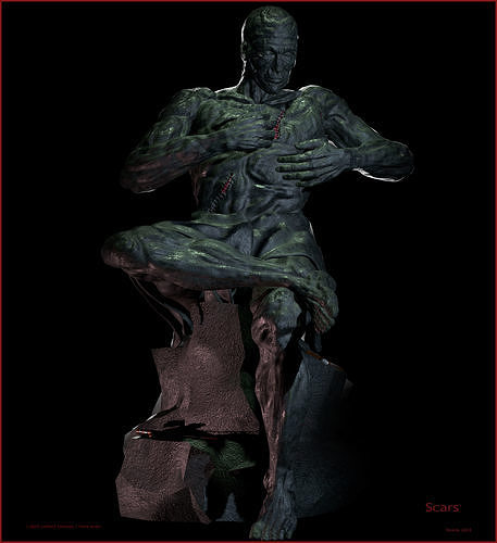 Scars statue of man on rock 3D model | CGTrader