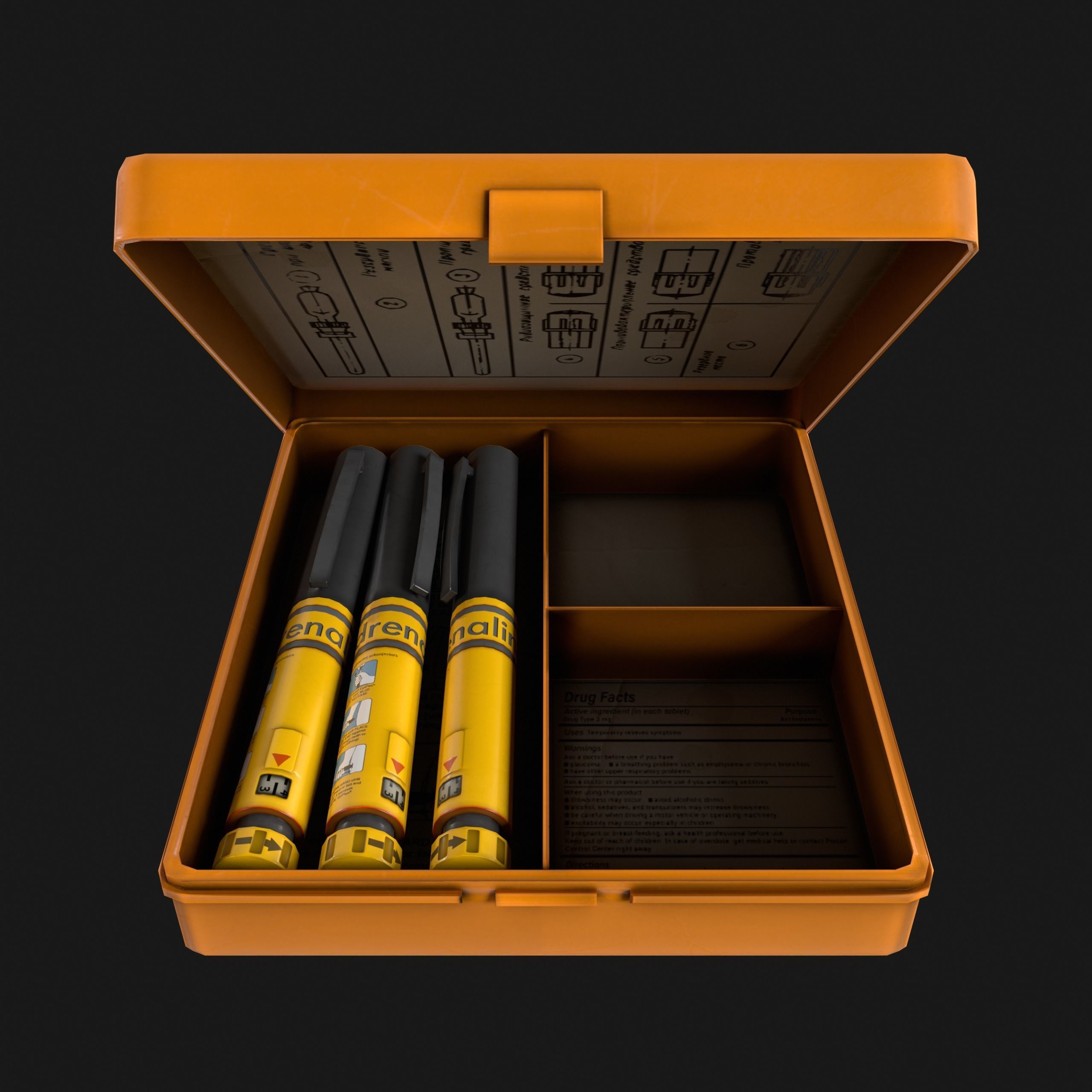 3D model Adrenaline Syringe with Box VR / AR / low-poly | CGTrader