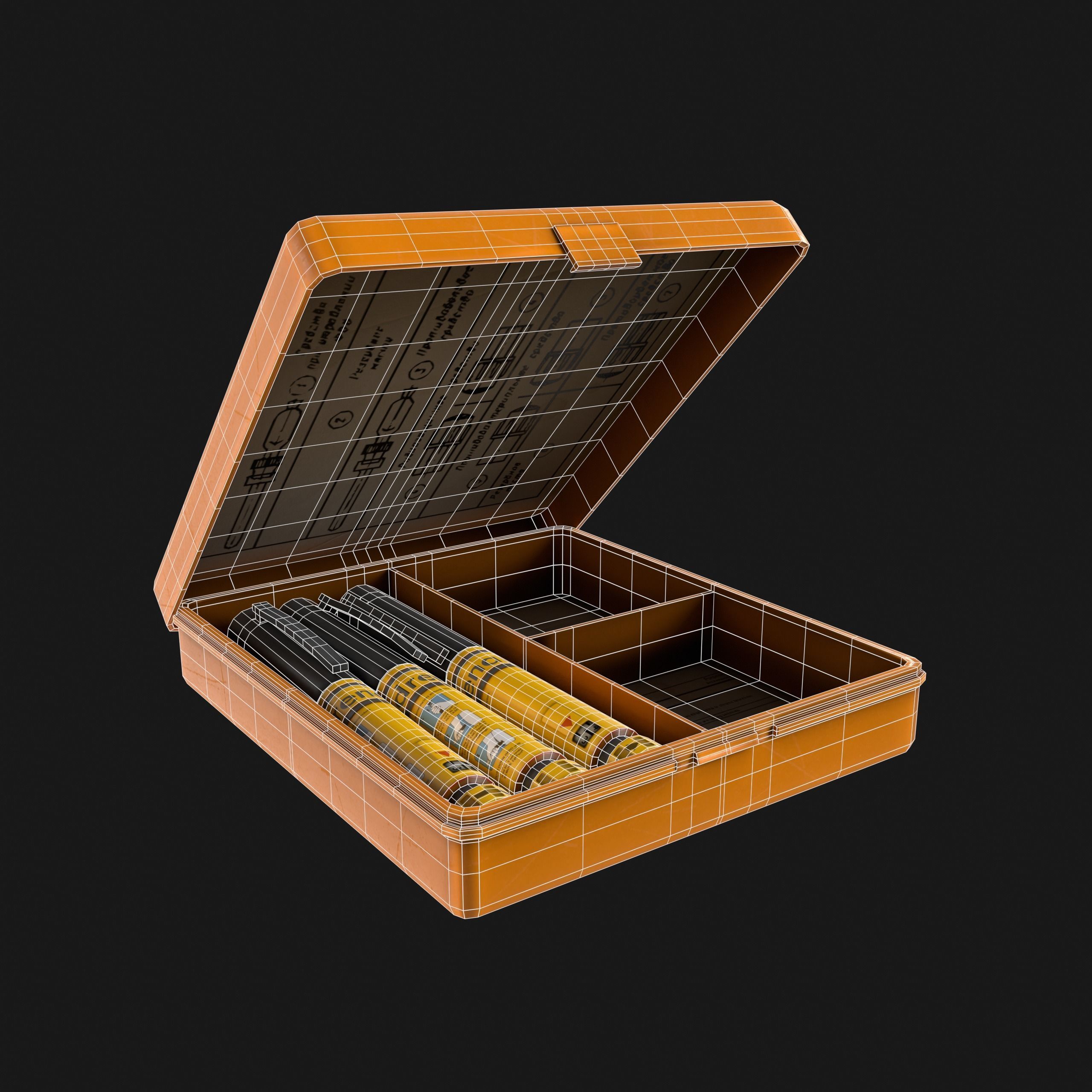 3D model Adrenaline Syringe with Box VR / AR / low-poly | CGTrader