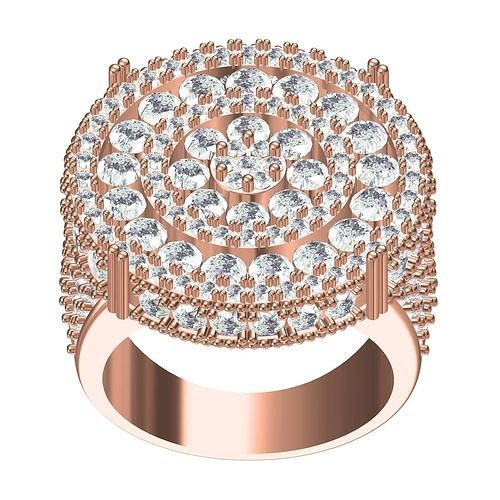 Classic Big Round Cocktail Ring 3D model 3D printable | CGTrader