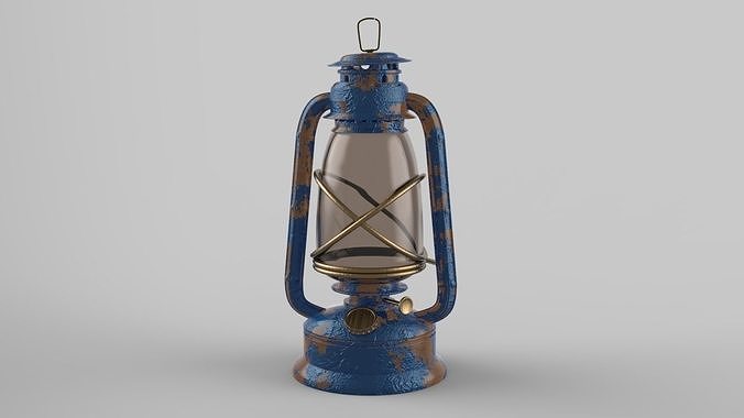 3D model Vintage oil lamp Lantern light Low-poly 3D model VR / AR / low ...