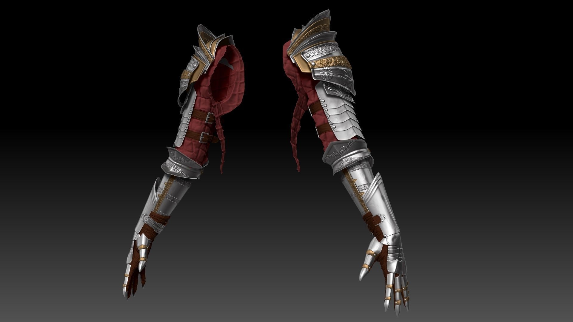 Female Knigt Arm Armor Set Sculpt Project 3D model | CGTrader