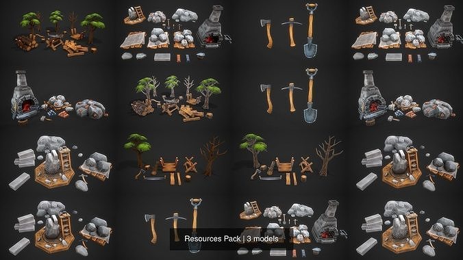 3D Model Collection Resources Pack VR / AR / low-poly | CGTrader
