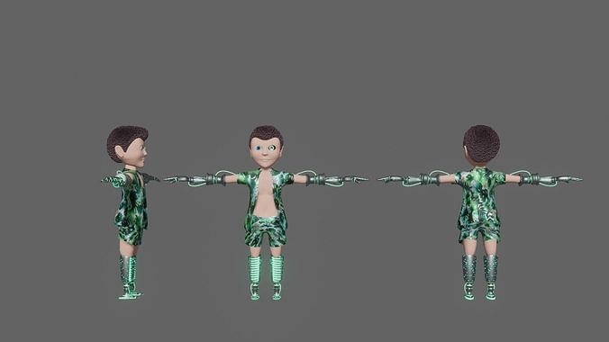 3D model character of cyborg kid VR / AR / low-poly | CGTrader