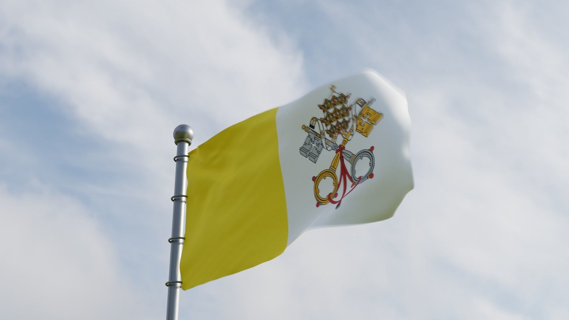 Animated Vatican Flags 3D model animated | CGTrader