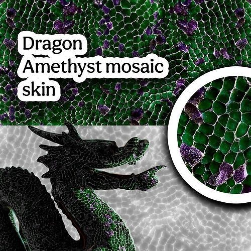 Texture 8k Magic green amethyst mosaic skin and several colors VR / AR ...