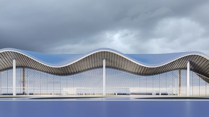 Modern Airport building facade Archviz 3D model | CGTrader