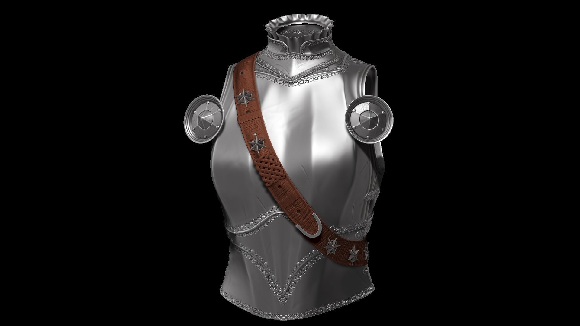 Female Knight Upper Chest Armor Sculpt Project 3D model | CGTrader